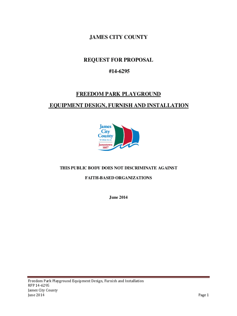 Fillable Online REQUEST FOR PROPOSAL PLAYGROUND EQUIPMENT AND ...