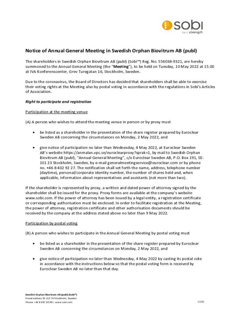 Fillable Online Sobi press release template - Cision Fax Email Print ...