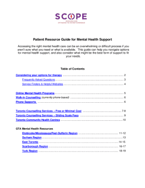 Fillable Online Patient Resource Guide for Mental Health Support Fax ...