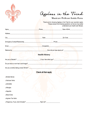 Fillable Online Pedicure Consultation Form Template - Jotform Fax Email ...