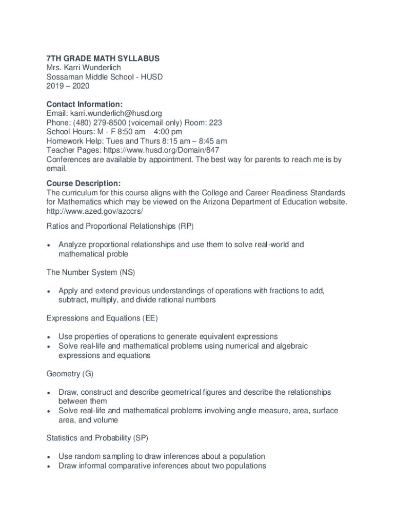 Fillable Online 7TH GRADE MATH SYLLABUS.pdf - 7TH GRADE MATH SYLLABUS ...