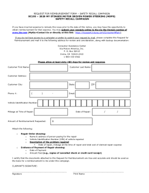 Fillable Online Fillable Online REQUEST FOR REIMBURSEMENT FORM SAFETY ...
