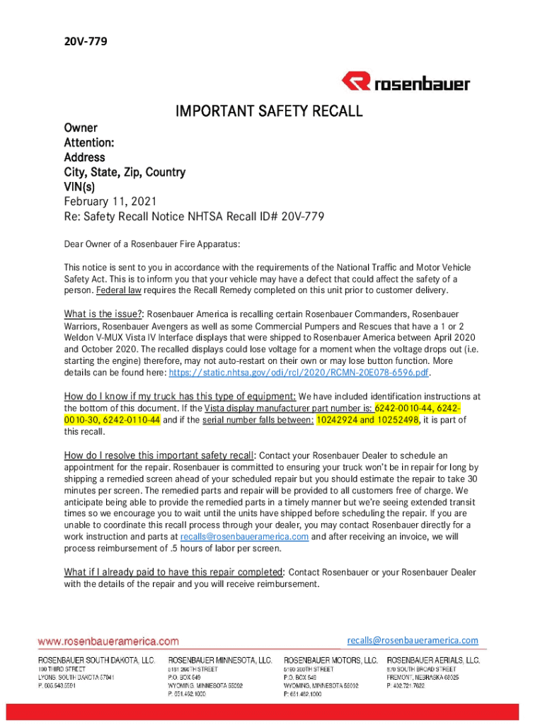 Fillable Online v5 English Recall Owner Notification Letter - FINAL ...