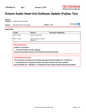 Fillable Online Entune Audio Head Unit Software Update (Fujitsu Ten ...