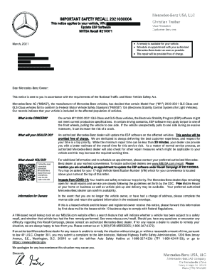 Fillable Online IMPORTANT SAFETY RECALL 2021030004 This notice applies ...