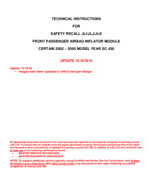 Fillable Online TECHNICAL INSTRUCTIONS - NHTSA Fax Email Print - pdfFiller