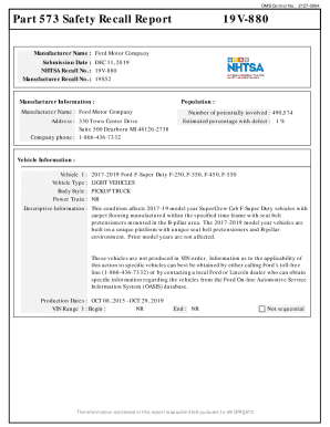 Fillable Online OMB Control No.: 2127-0004 Part 573 Safety Recall ...