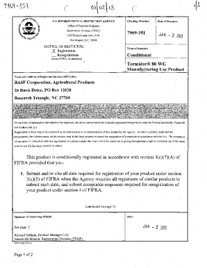 Fillable Online US EPA, Pesticide Product Label, TERMIDOR 80WG ... Fax ...