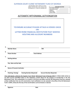 Fillable Online AUTOMATIC WITHDRAWAL AUTHORIZATION Fax Email Print ...