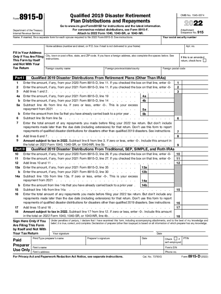 Form 8915 Turbotax 2023 Printable Forms Free Online