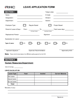 Application To Hod For Leave - Fill Online, Printable, Fillable, Blank ...