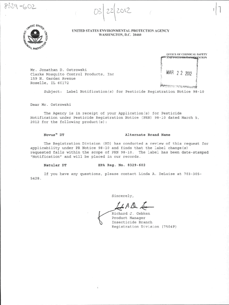 Fillable Online US EPA, Pesticide Product Label, NATULAR DT, 03/22/2012 ...