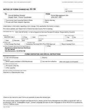 Fillable Online cdss ca Notice of Forms Change (GEN 127) Fax Email ...