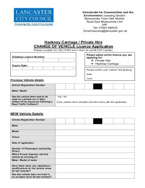 Fillable Online Change of vehicle form Fax Email Print - pdfFiller
