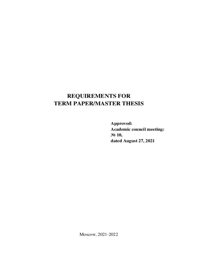 Fillable Online Master Thesis/Project Report Format - University of HoustonMaster Thesis/Project ...