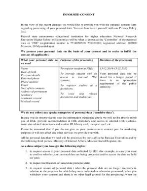 Fillable Online INFORMED CONSENT In the view of the recent changes we ... Fax Email Print ...