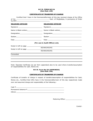 Fillable Online personnel.meghalaya.gov.in forms ChargeReportM.F.R ...