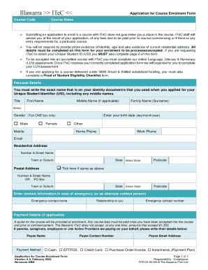 Fillable Online Course Registration Form Template - forms.app Fax Email Print - pdfFiller