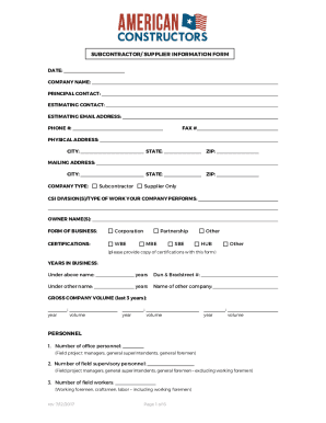 Fillable Online docplayer.net6630897-Subcontractor ...