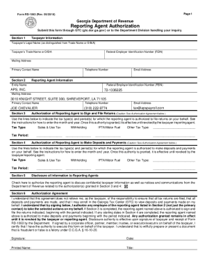 Fillable Online Georgia Department of Revenue Disclosure Authorization ...