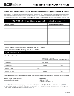 Fillable Online Act 48 request form Fax Email Print - pdfFiller
