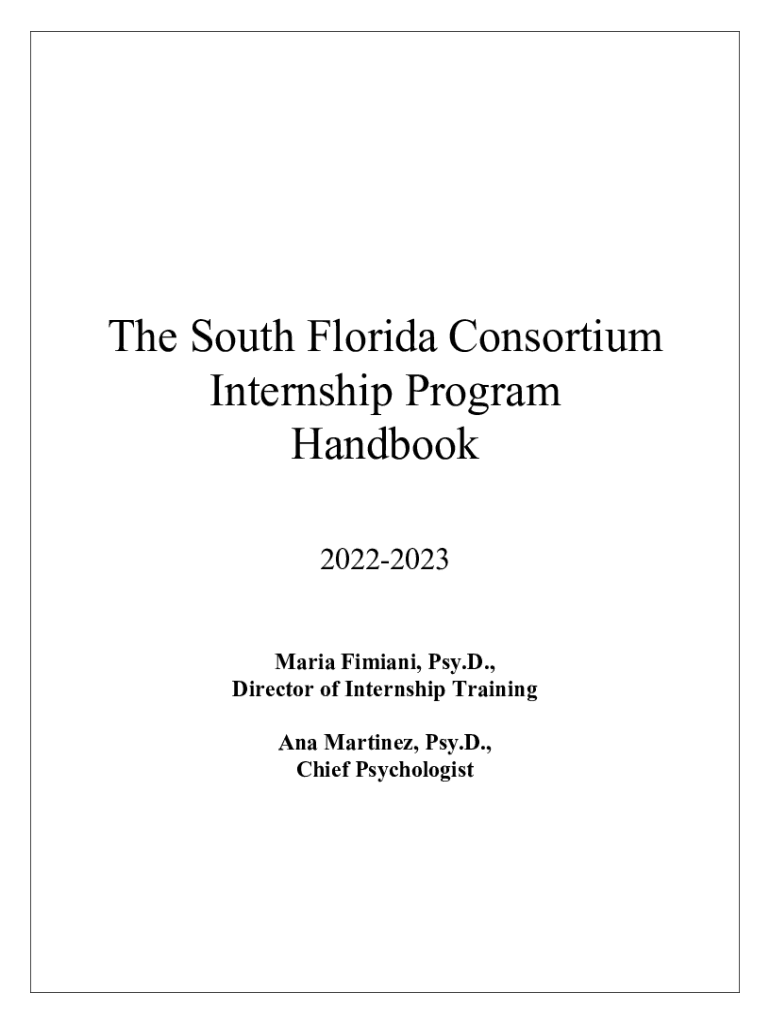 Fillable Online psychology nova The South Florida Consortium Internship ...
