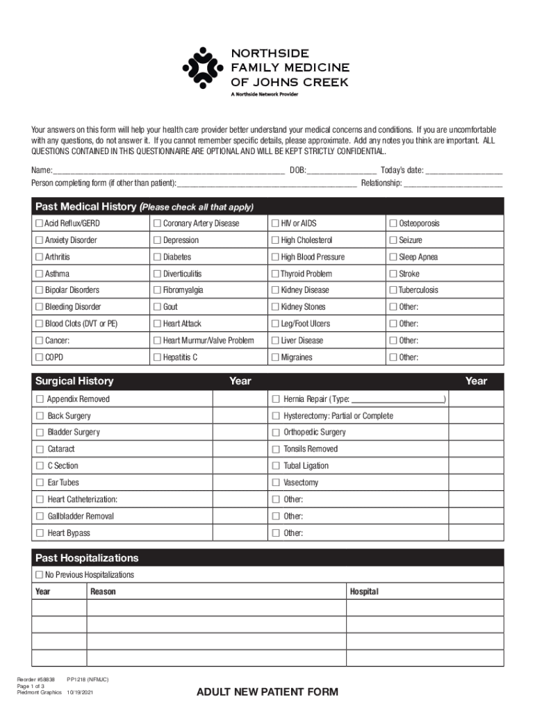 Fillable Online familymedicinejc.compatient-resourcesformsFormsNorthside Family Medicine of ...