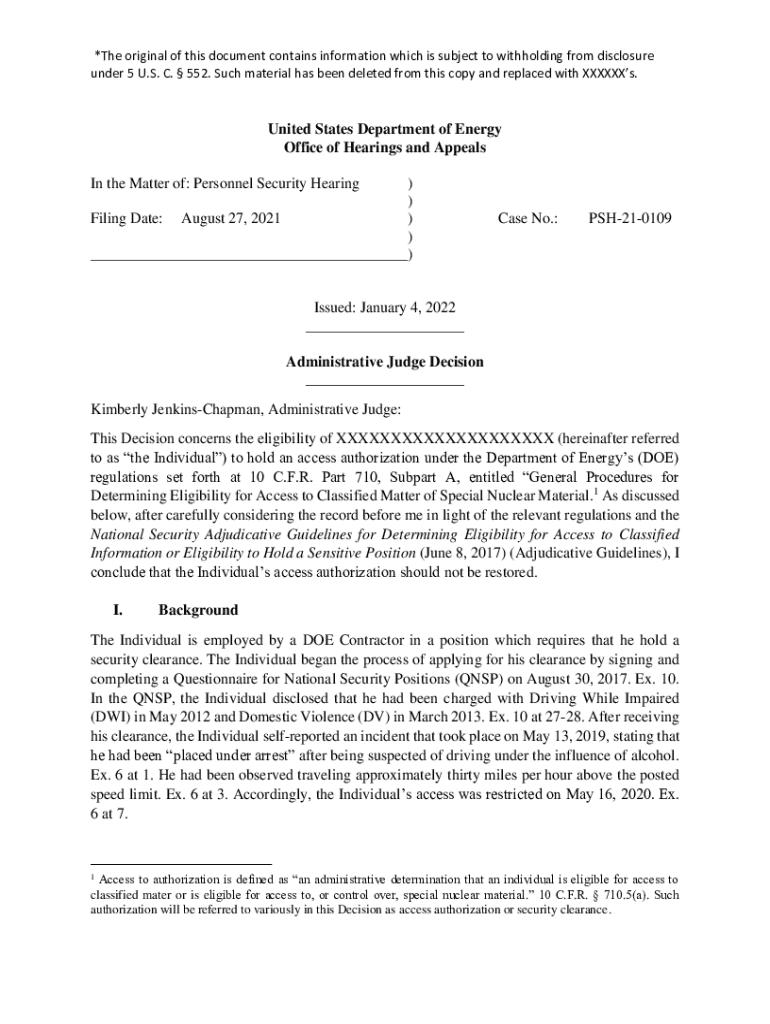 Fillable Online National Security Adjudicative Guidelines for ...