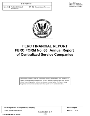 Fillable Online FERC FORM No Fax Email Print - pdfFiller