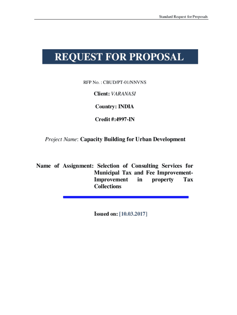 Fillable Online smartnet niua documents1.worldbank.orgcuratedenStandard Request for Proposals ...