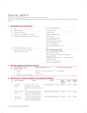 Fillable Online FORM NO. MGT 9 EXTRACT OF ANNUAL RETURN as on financial ...