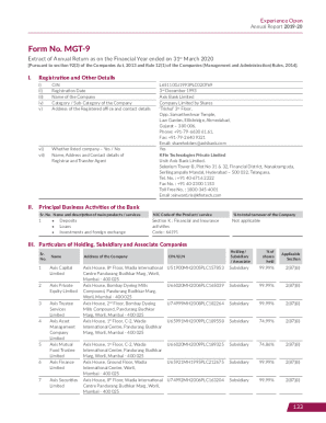 Fillable Online FORM NO MGT 9 EXTRACT OF ANNUAL RETURN as on the ...