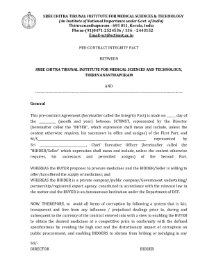 Fillable Online Integrity Pact Agreement Fax Email Print - pdfFiller