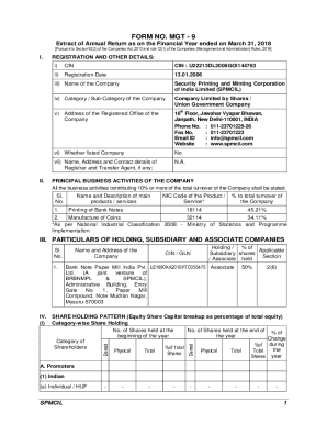 Fillable Online FORM NO. MGT - 9 - Spmcil Fax Email Print - pdfFiller