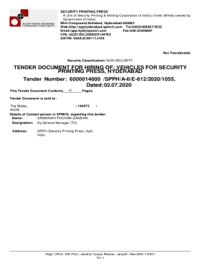 Fillable Online Tender Document for Hiring of: Vehicles for Security ...