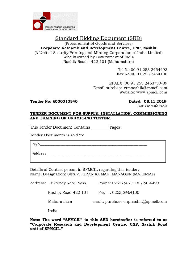 Fillable Online powermin.gov.inencontentStandard Bid Document (SBD)Government of IndiaMinistry ...