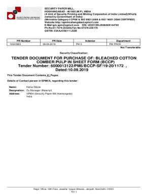 Fillable Online BLEACHED COTTON COMBER PULP IN SHEET FORM ... Fax Email ...