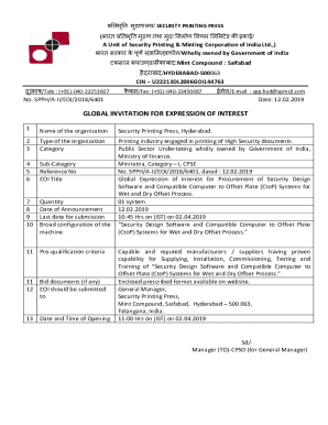 Fillable Online GLOBAL INVITATION FOR EXPRESSION OF INTEREST Fax Email ...