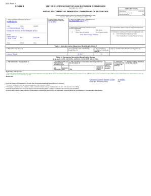 Fillable Online FORM 3 INITIAL STATEMENT OF BENEFICIAL OWNERSHIP OF SECURISEC Form 3 Definition ...