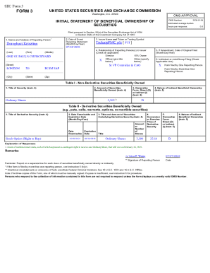 Fillable Online FORM 3 INITIAL STATEMENT OF BENEFICIAL OWNERSHIP OF ...