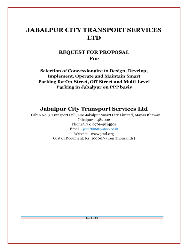 Fillable Online smartnet niua Request For Proposal For Selection of Concessionaire to Design ...