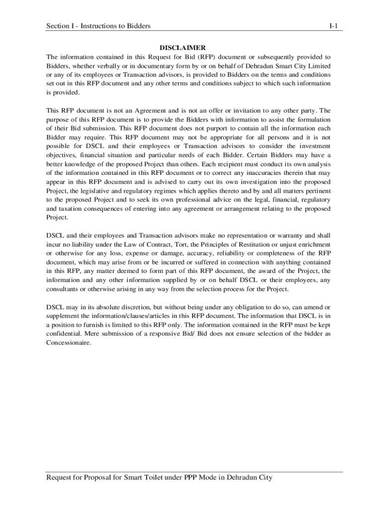 Fillable Online smartnet niua Section I - Instructions to Bidders I-1 Request for Proposal for ...