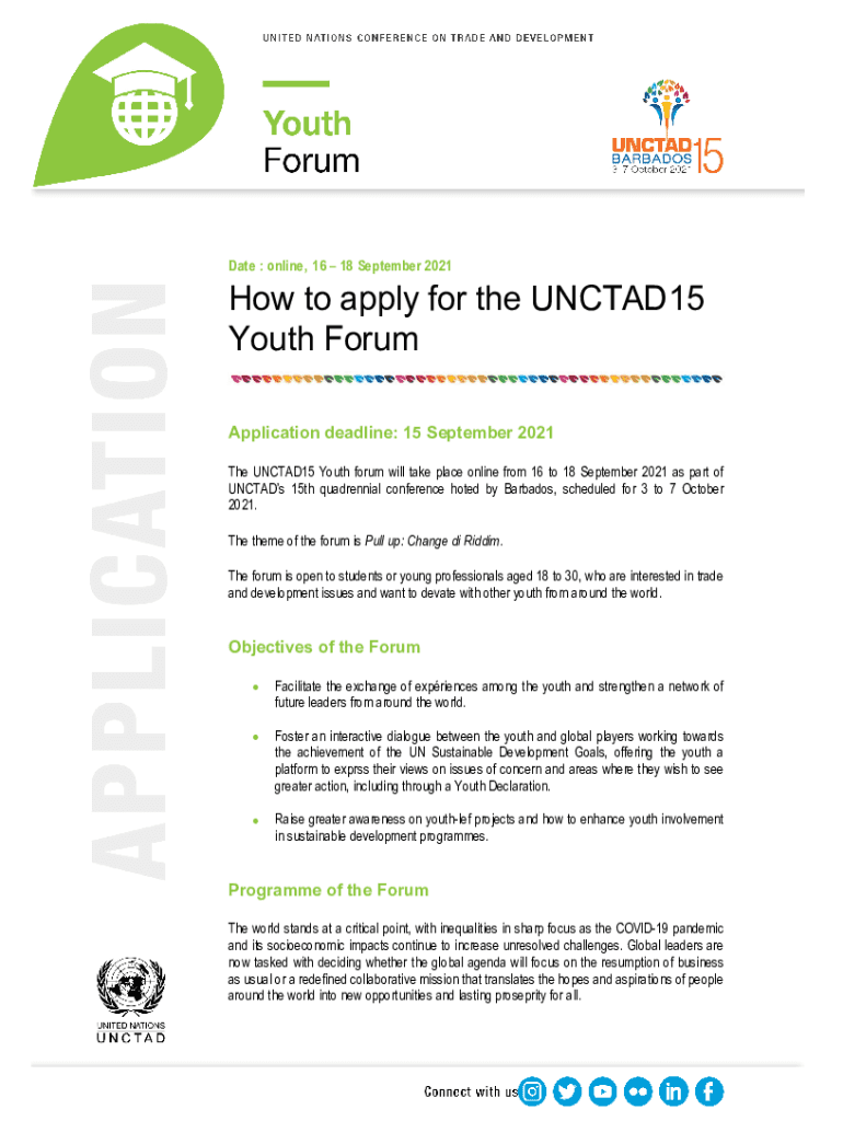 Fillable Online UNCTAD 15 Youth Forum Application Form Fax Email Print ...