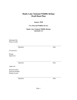 Fillable Online Banks Lake National Wildlife Refuge Draft Hunt Plan Fax ...