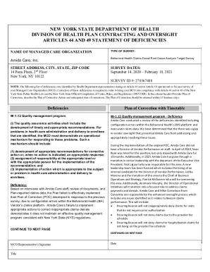 Fillable Online NYS DOH Amida Care DOH Revised POC Fax Email Print ...