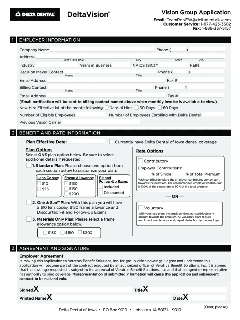 Fillable Online Dental and Vision Forms and Brochures - Delta Dental of ...