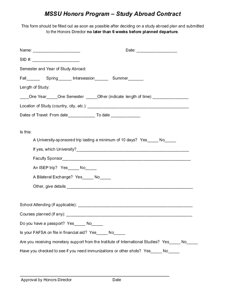 Fillable Online helpdesk.mssu.eduacademicshonorsMissouri Southern State ...