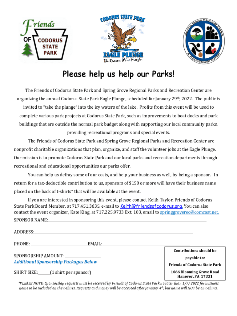 Fillable Online Maps of Codorus State Park - Pennsylvania Department of ...