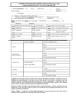 Fillable Online COMBINATION BUILDING PERMIT APPLICATION Fax Email Print ...
