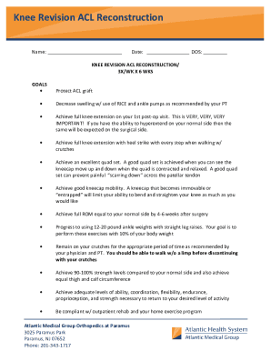 Fillable Online Revision ACL Reconstruction: Is it Necessary? How Do I ...